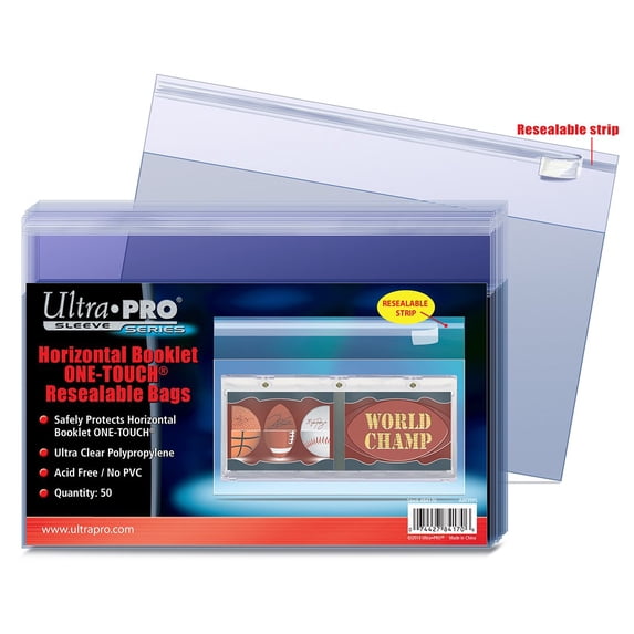 Ultra Pro One-Touch Horizontal Booklet Card Resealable Bag44; 50 Count ...