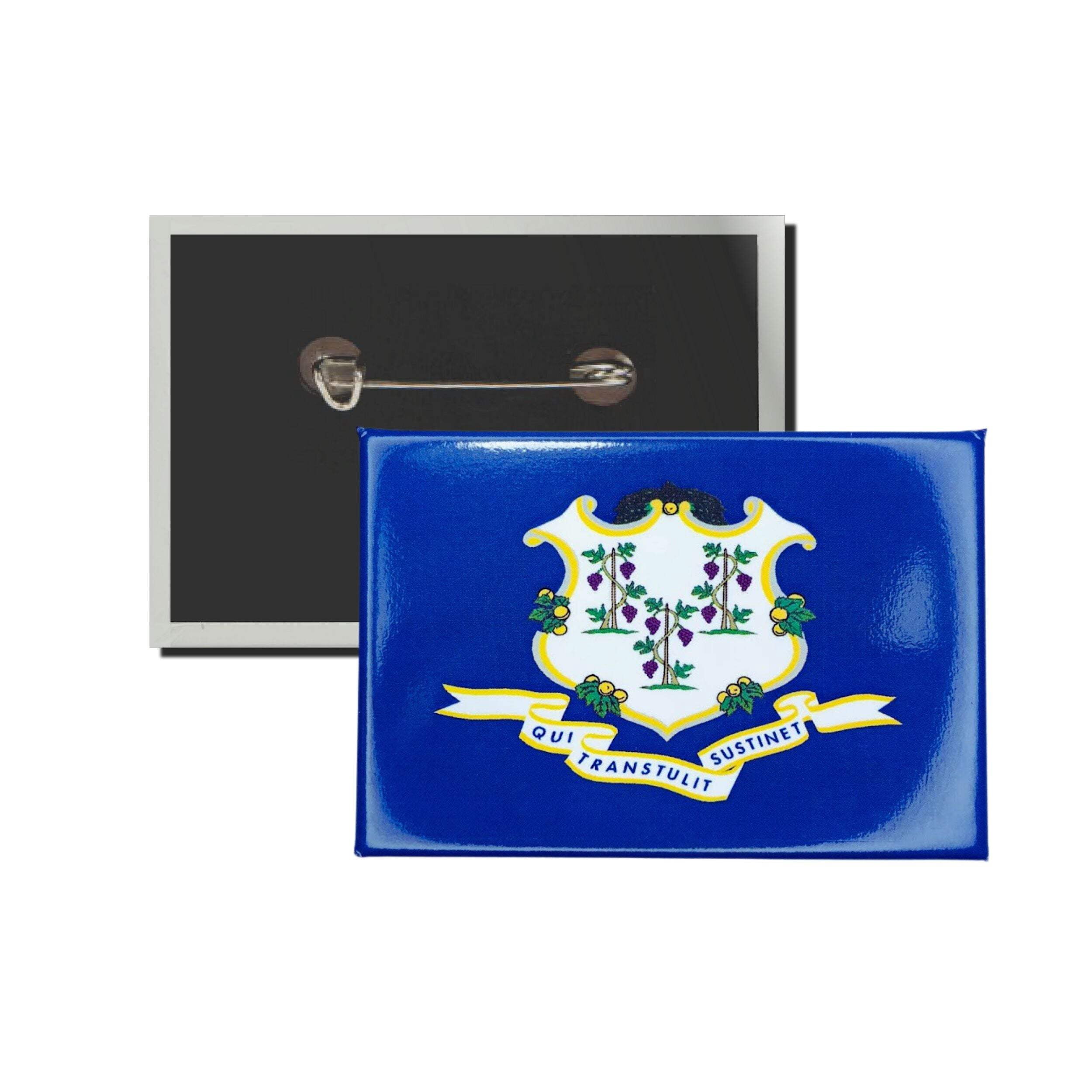 Horizontal Button - State Flag Connecticut - USA | State Flag Button ...