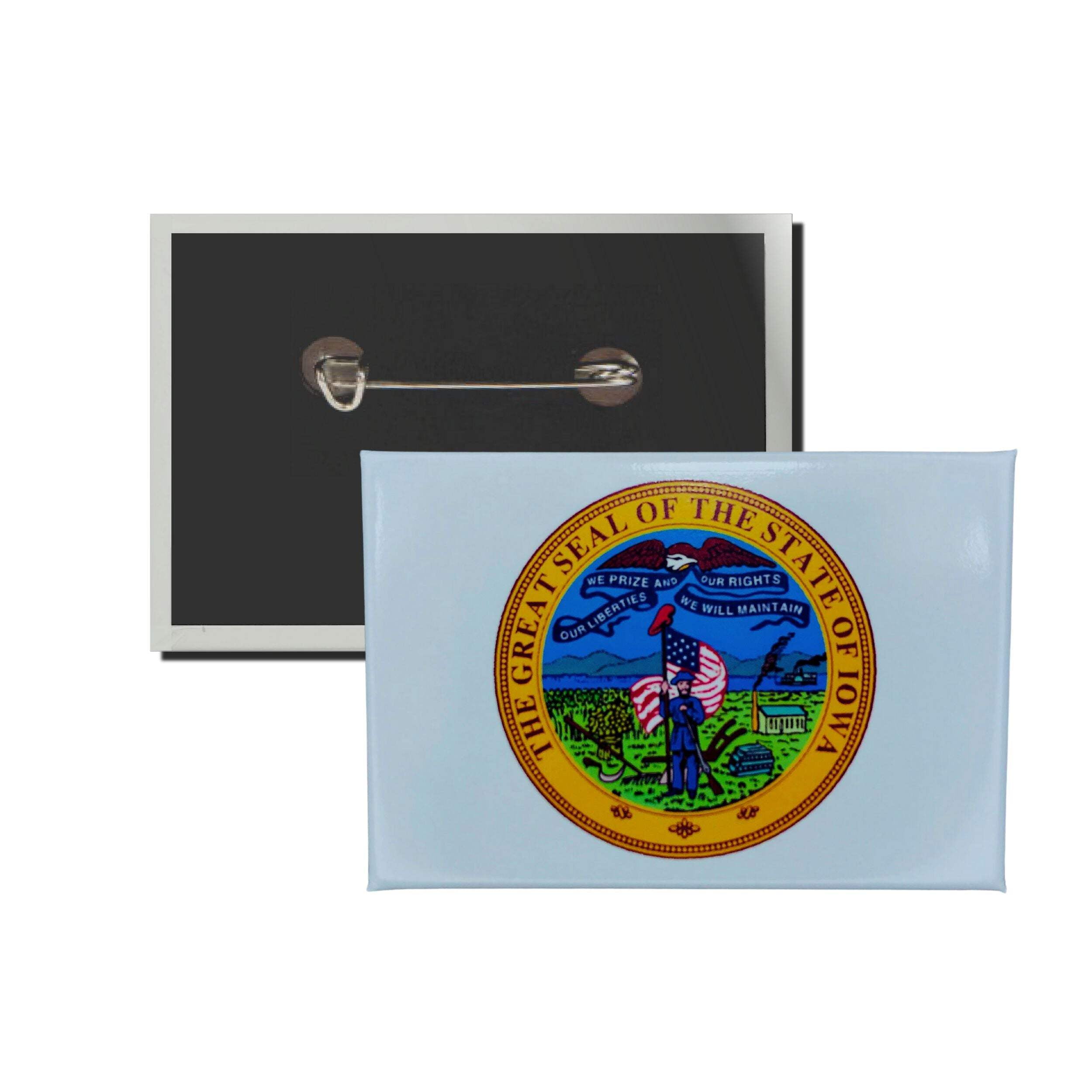 Horizontal Button - State Seal Iowa - USA | Wearable Lapel Accessory ...
