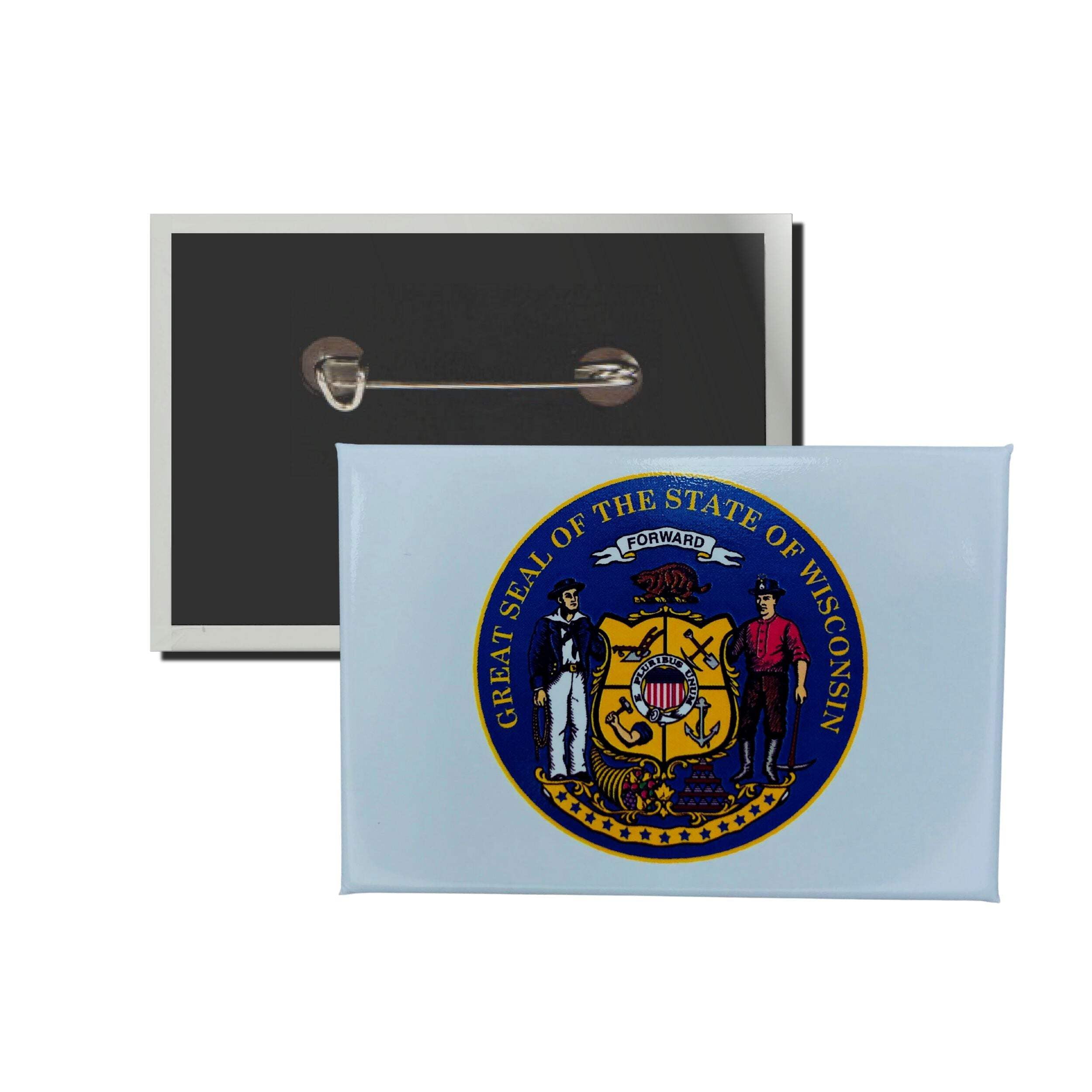 Horizontal Button - State Seal Wisconsin - USA | State Seal Button ...