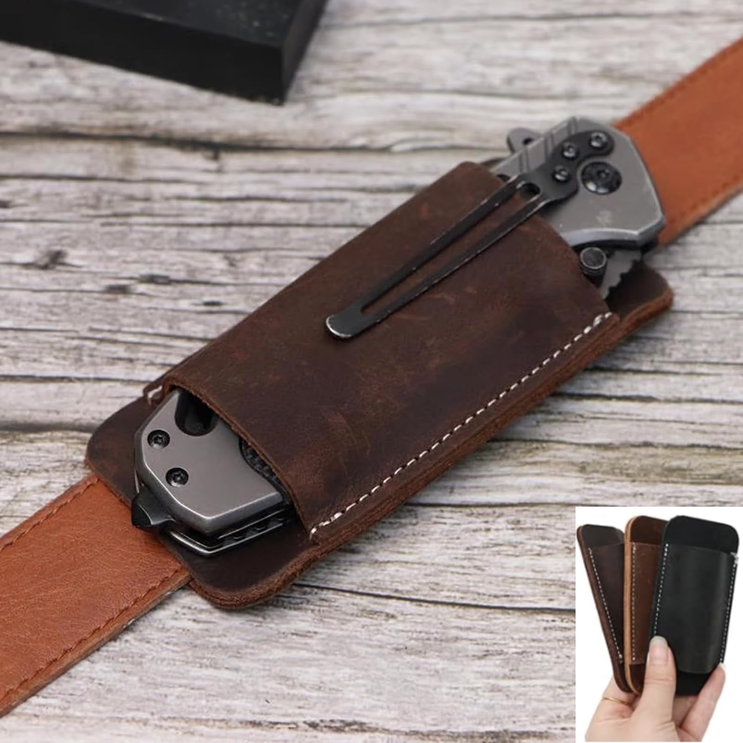 Horizontal Carry Knife, Retro Belt Carrying Leather Knife Scabbard ...