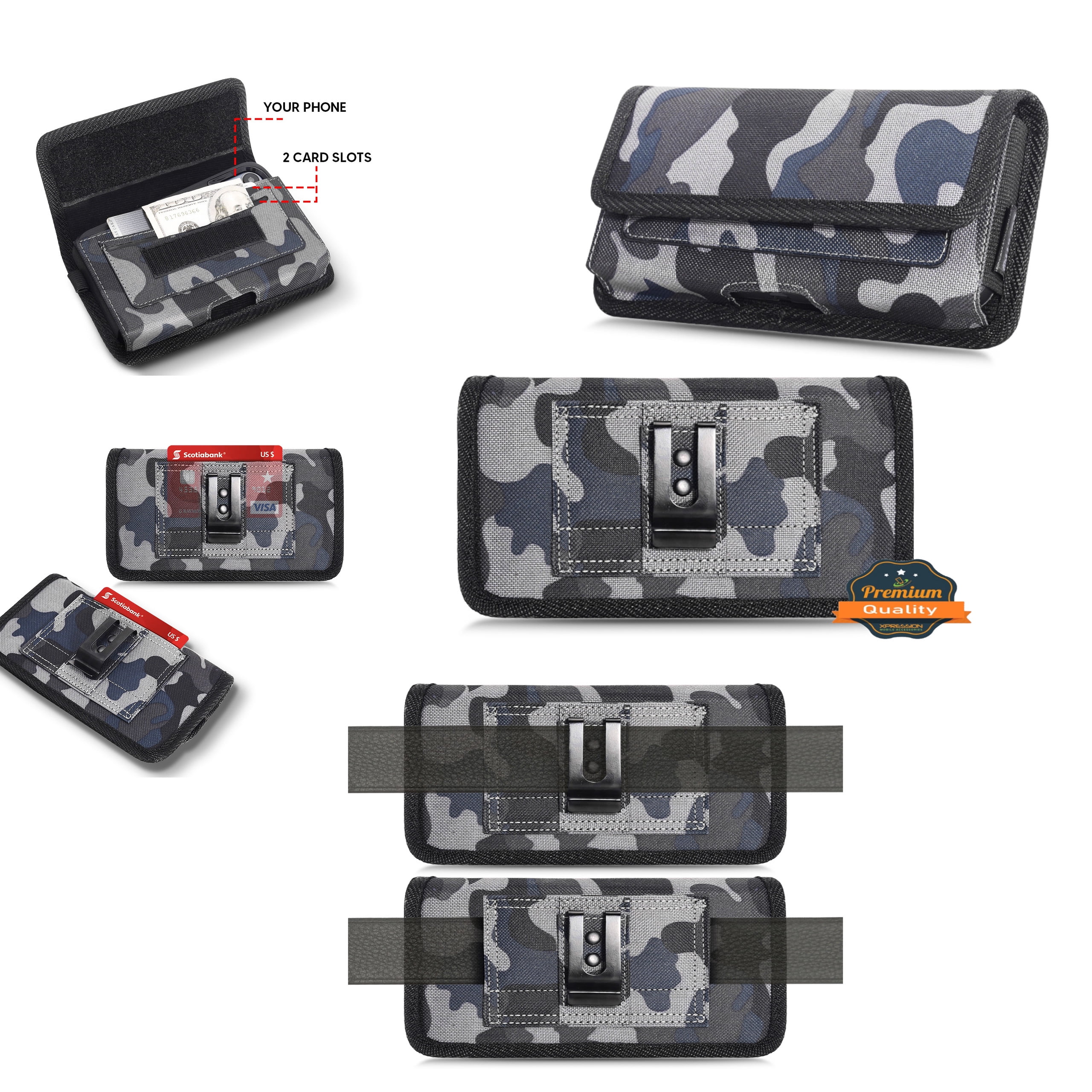 Horizontal CellPhone Cover Universal Fabric Holster Carrying Pouch with ...