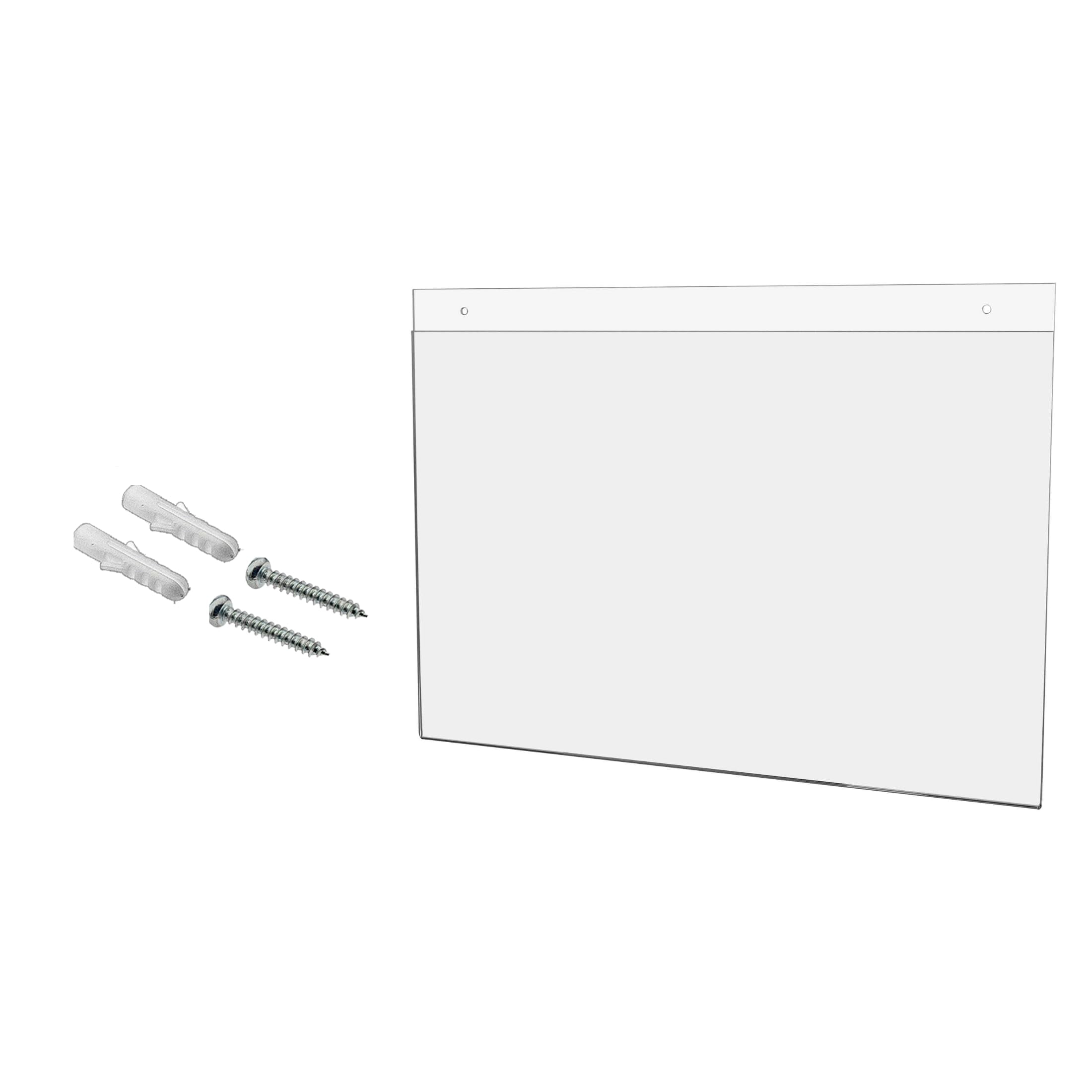 Horizontal Clear Plastic Sign Holder 17x11 Inches with Hanging Hardware ...