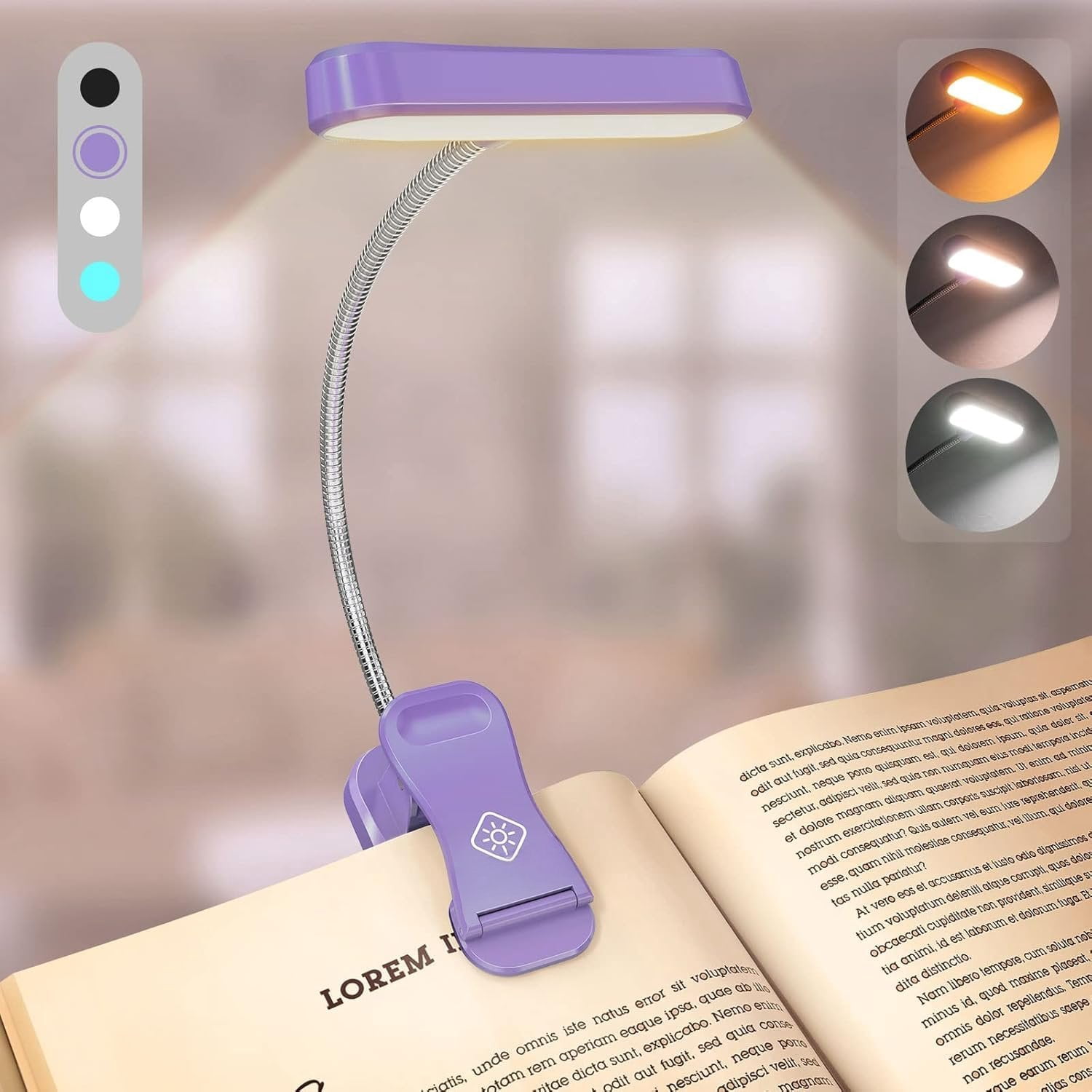 Horizontal ET- Book Light for Reading in Bed, Eye Caring, CRI 95, 3 ...