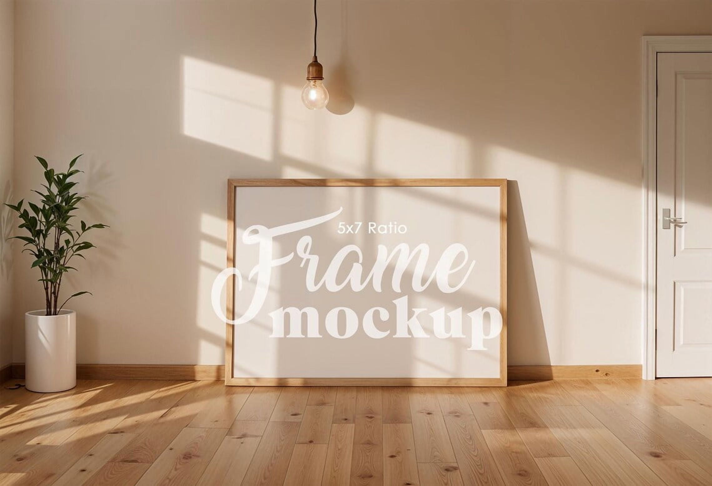 Horizontal Frame Mockup, X Ratio Landscape Art Print Mockup, Wooden ...