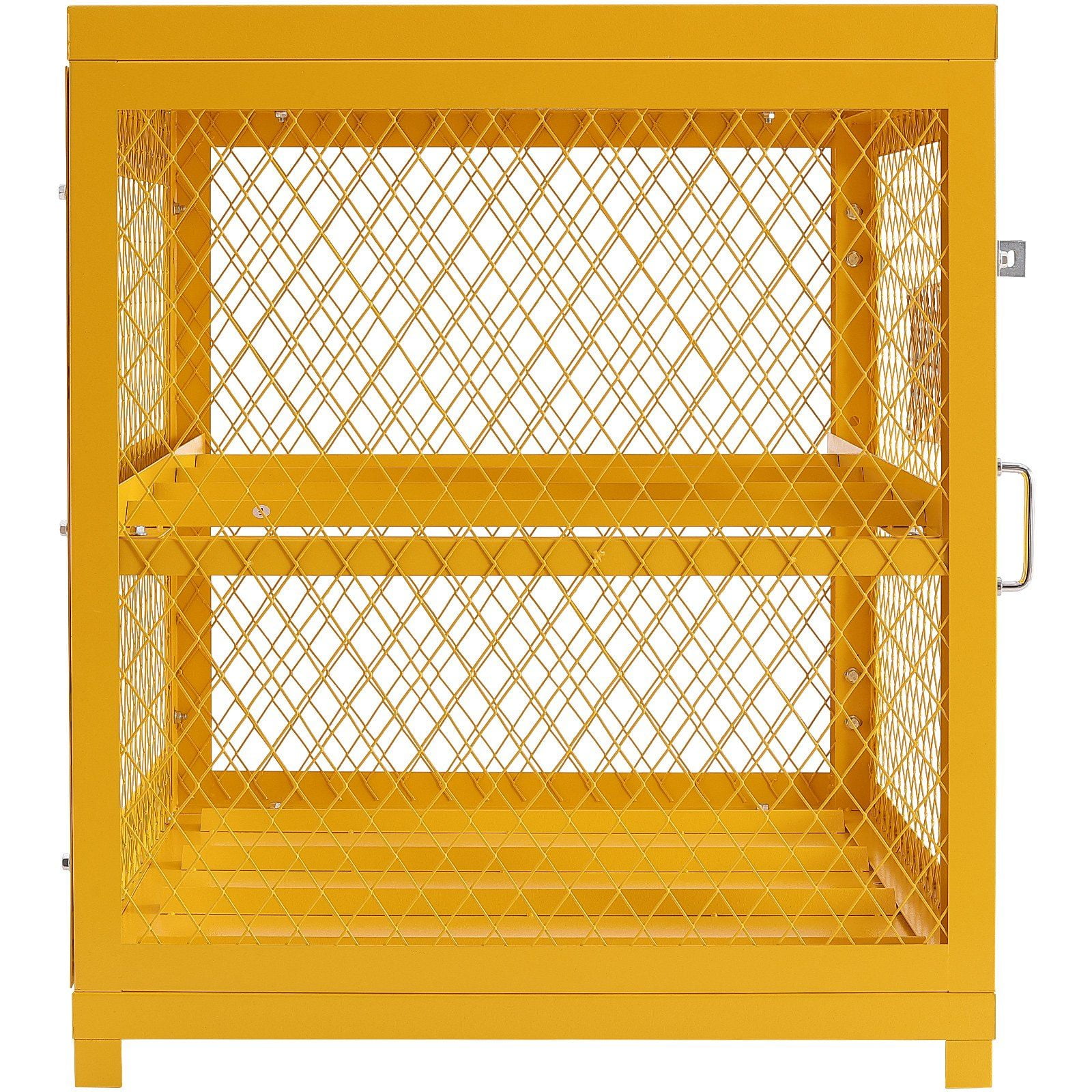 Yellow Powder-Coated Gas Cylinder Cabinet, Holds 4 Tanks up to 33 lbs ...