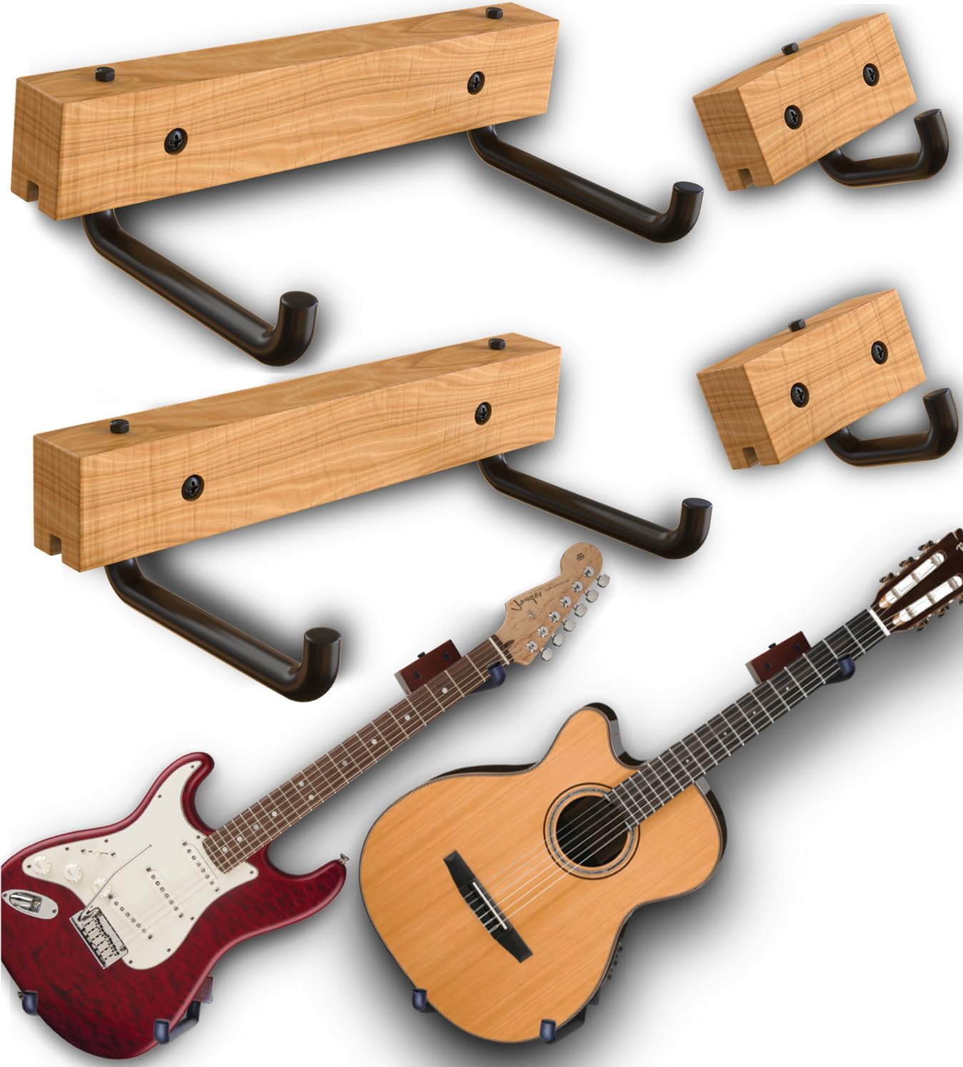 Horizontal Guitar Hanger - Tilt and Display Your Guitar, Ukulele, Bass ...