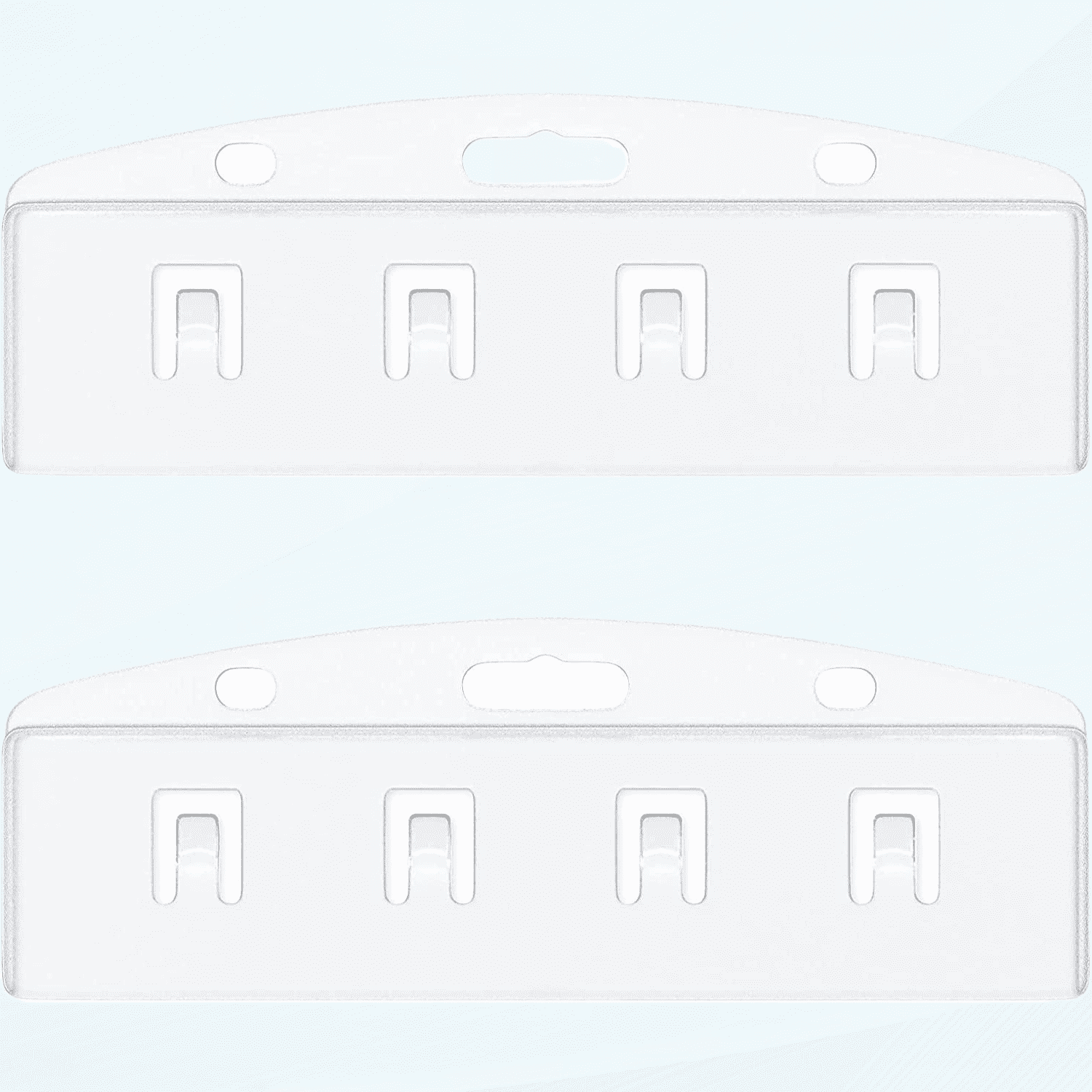 Horizontal Half Card Badge Holders with Grippers Hard Transparent ...