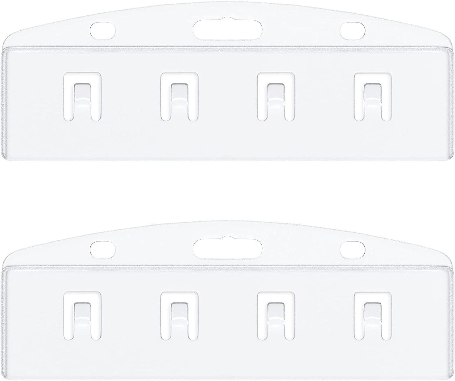 Horizontal Half Card Badge Holders with Grippers Hard Transparent ...