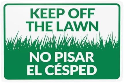 Horizontal Keep Off The Lawn Sign Bilingual Warning,Prohibition ...