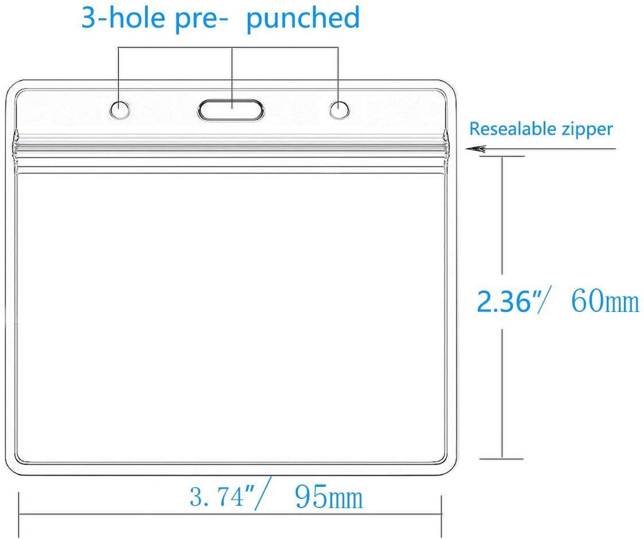 Horizontal Name Tag Holders and Metal Badge Clips with Vinyl Strap ...