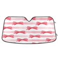 Horizontal Pink Stripes Bows Watercolor Windshield Sun Shade Automobile ...