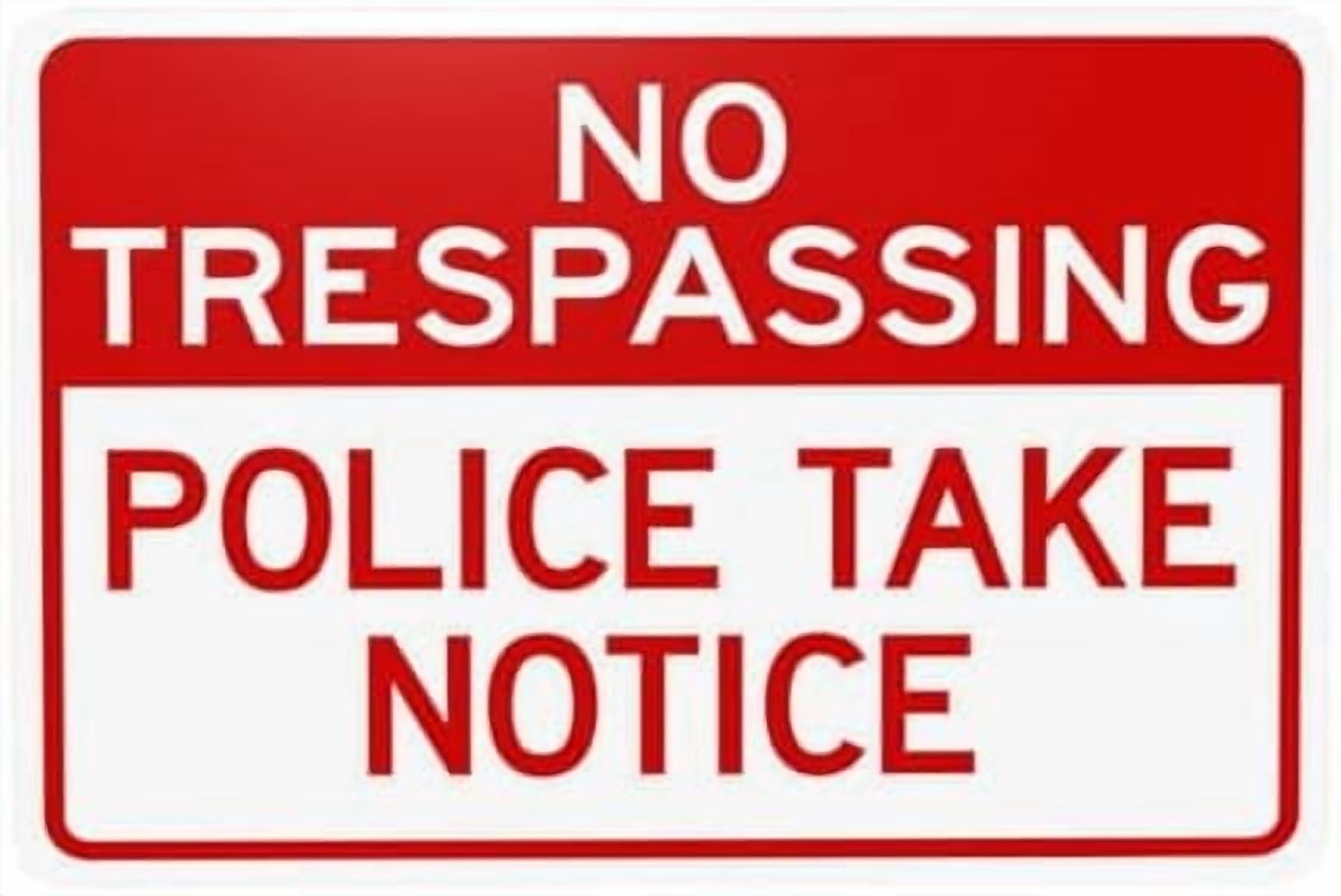 Horizontal Police Take Notice Warning Signs, Security Metal Sign, Use ...