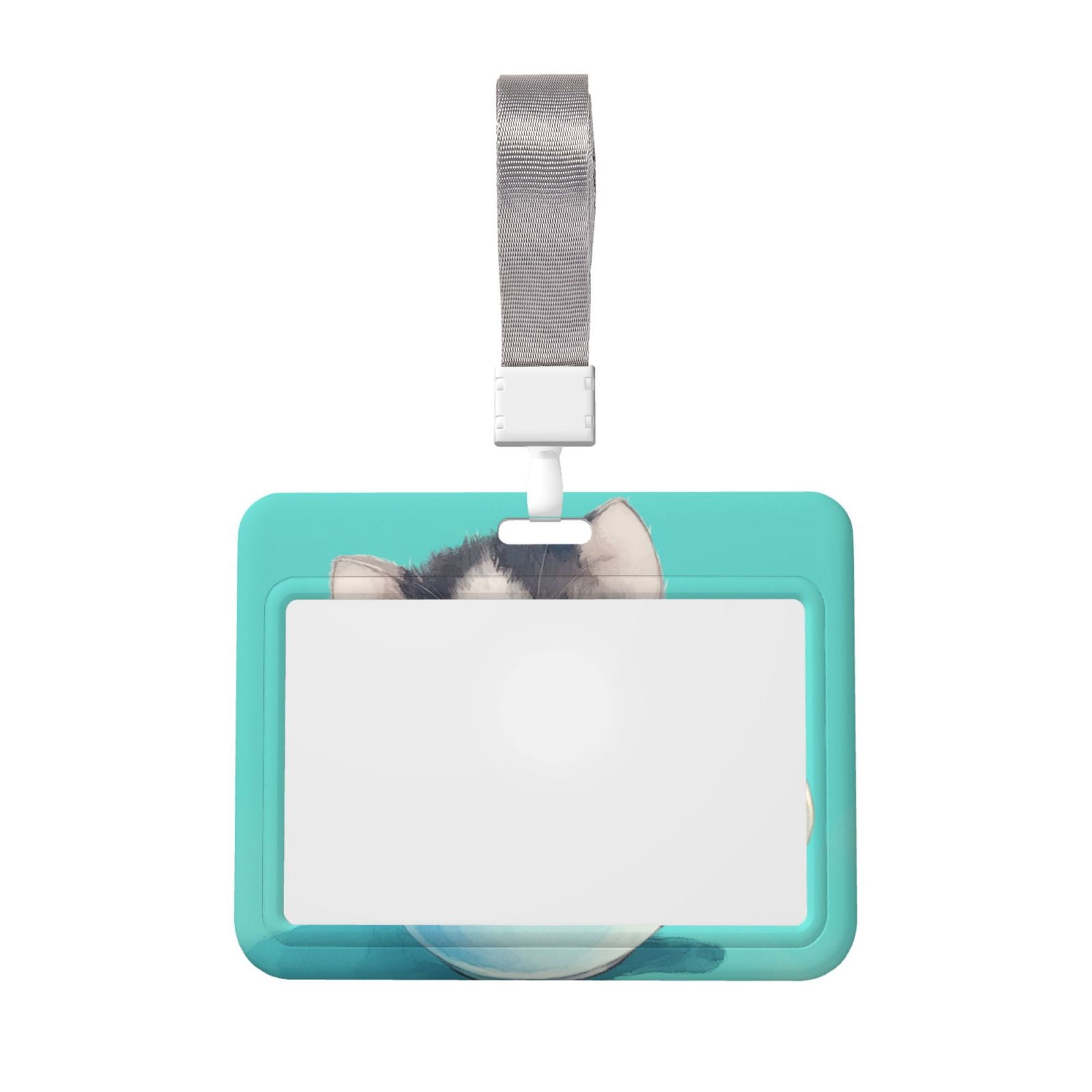 Horizontal Sliding ID Badge Holder Hard Plastic Card Case Protector ...