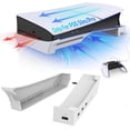 Horizontal Stand for PS5 Slim/Pro with 4 USB Ports, Stable Base for ...