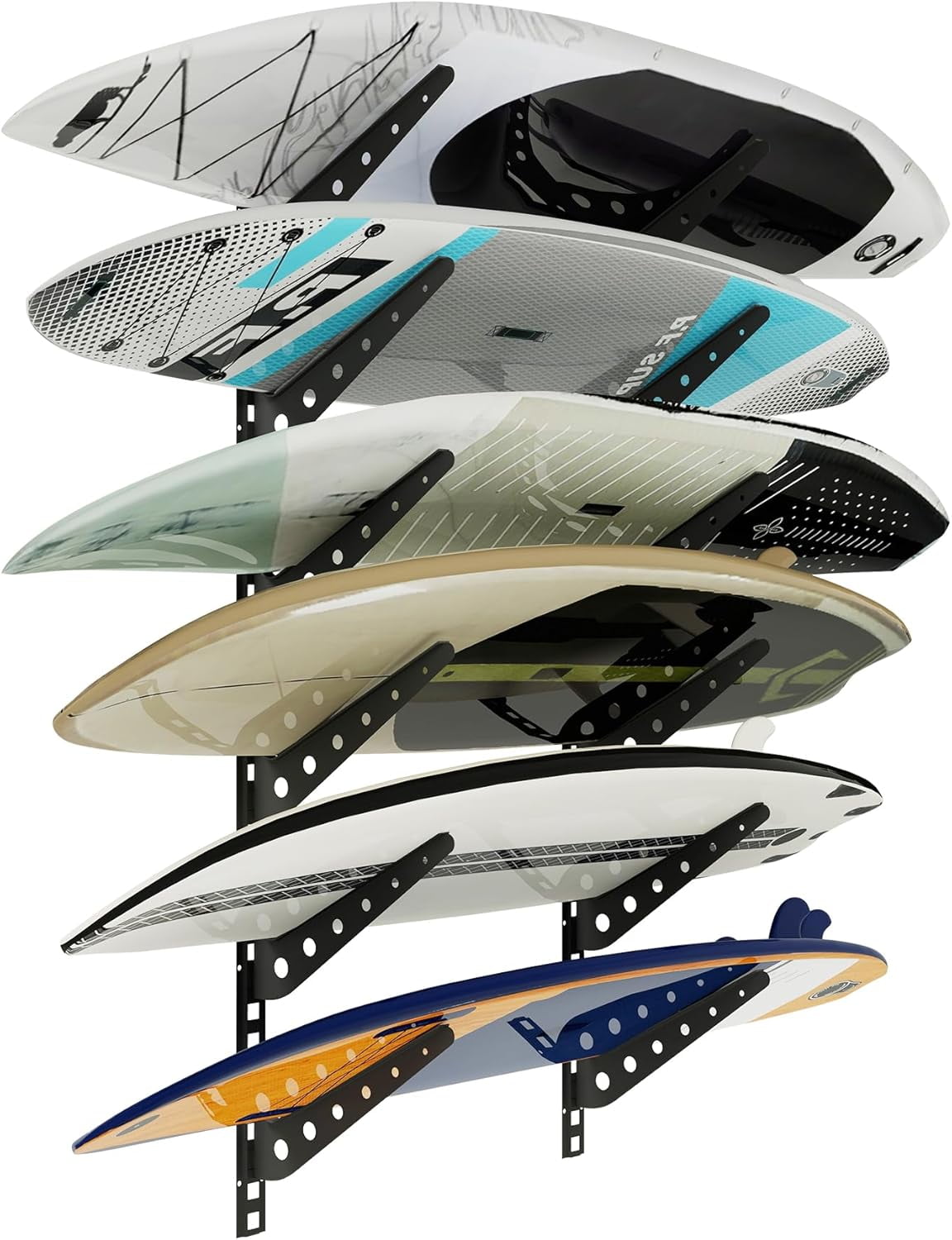 Horizontal Surfboard Rack 4 Board/6 Board, Adjustable Surfboard Wall ...