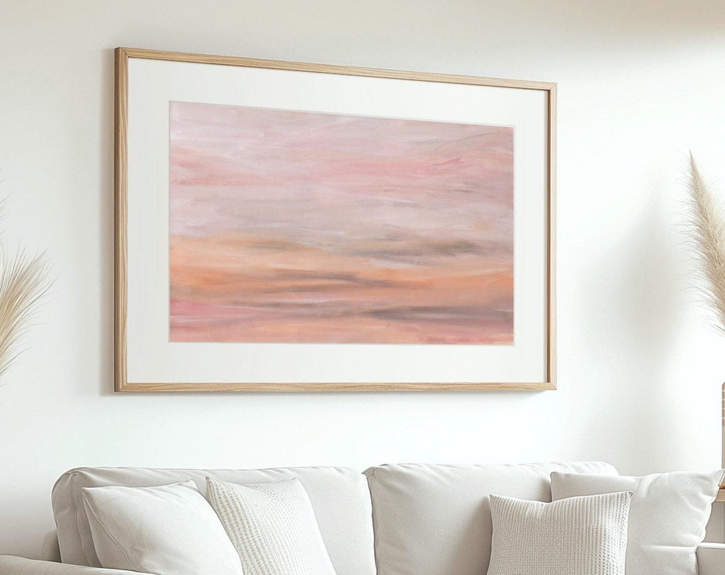 Horizontal Wall Art Calm Abstract Landscape Wall Art Large Modern Lake ...