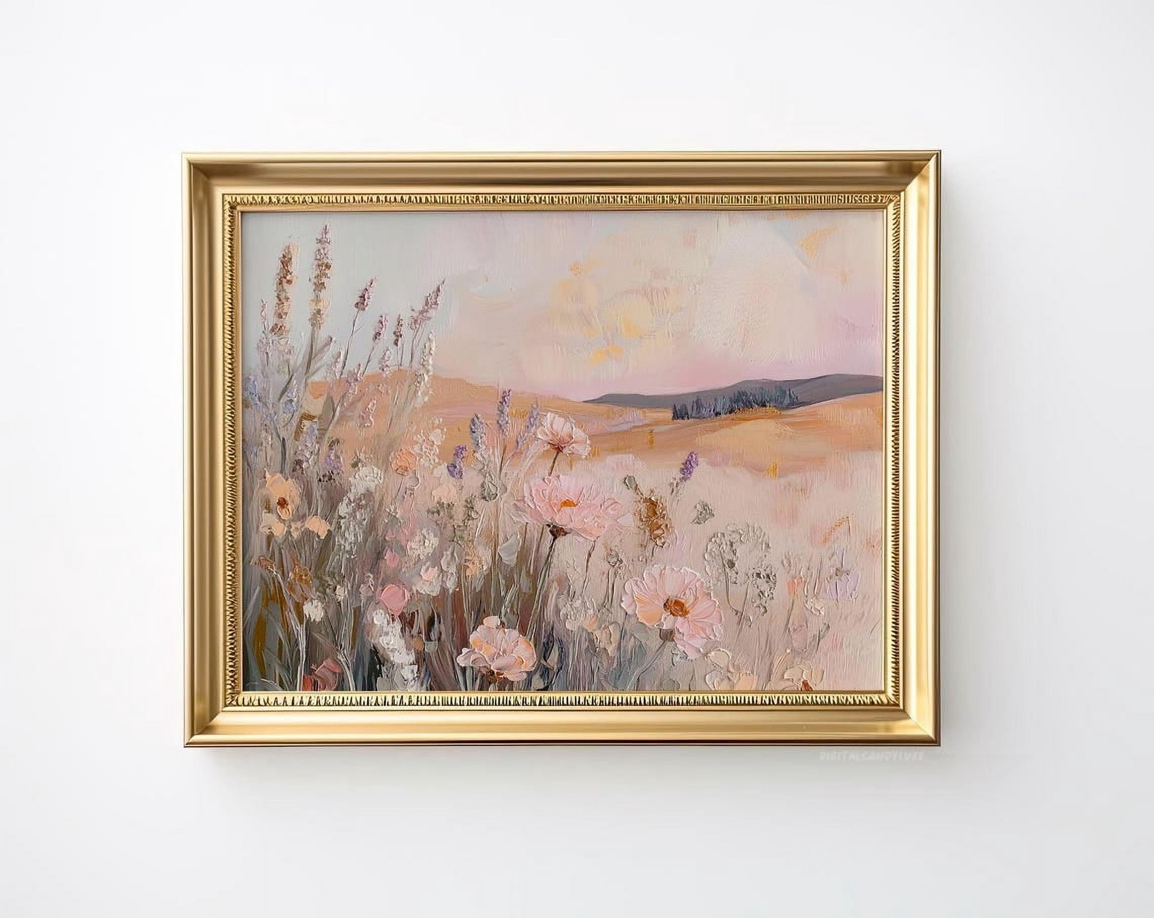 Horizontal Wall Art Prints Vintage Painting Wildflower Print Digital ...