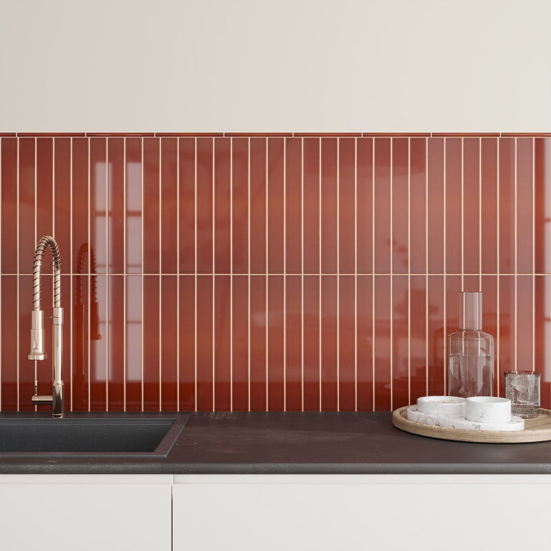 Horizonte 2 x 16 in. Glossy Caramel Ceramic Subway Wall Tile (10.76 sq ...