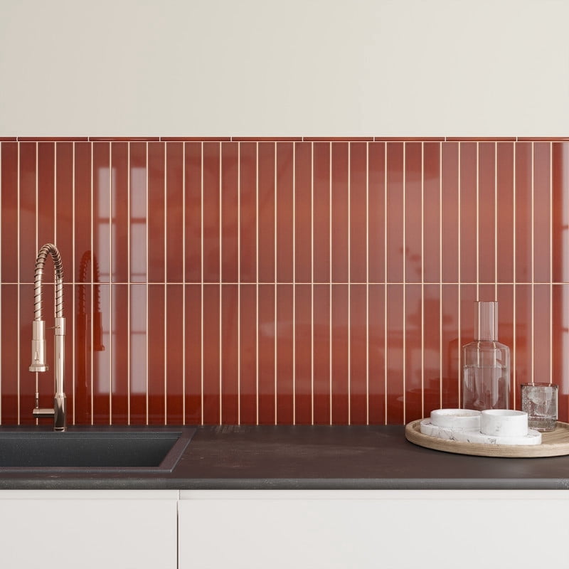Horizonte 2 x 16 in. Glossy Caramel Ceramic Subway Wall Tile (10.76 sq ...
