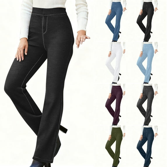 Horkkom Womens Jeans Trendy High Waisted Stretchy Jeans Casual Loose ...