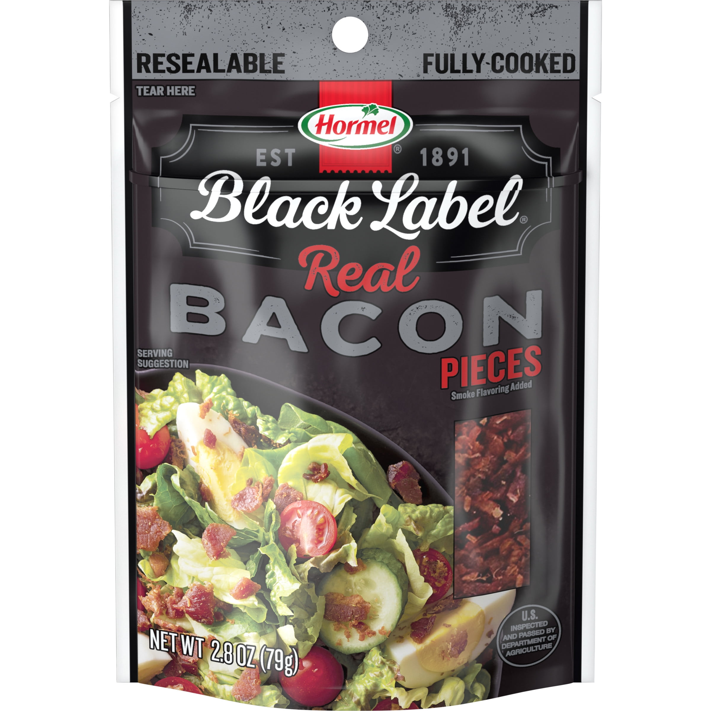 Hormel, Black Label, Real Bacon Pieces, Refrigerated 2.8 oz Plastic ...
