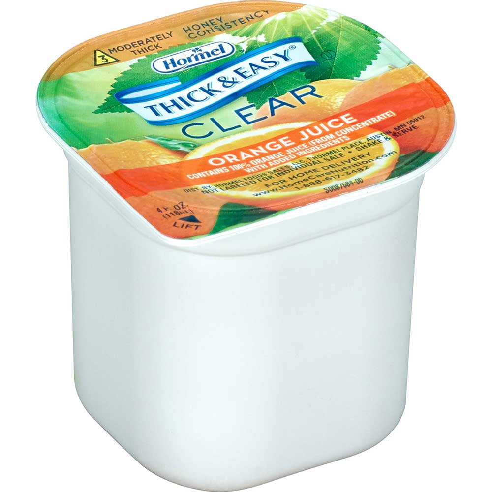 Hormel Thick & Easy Orange Juice, Honey Consistency, Ready to Use, 4 oz ...