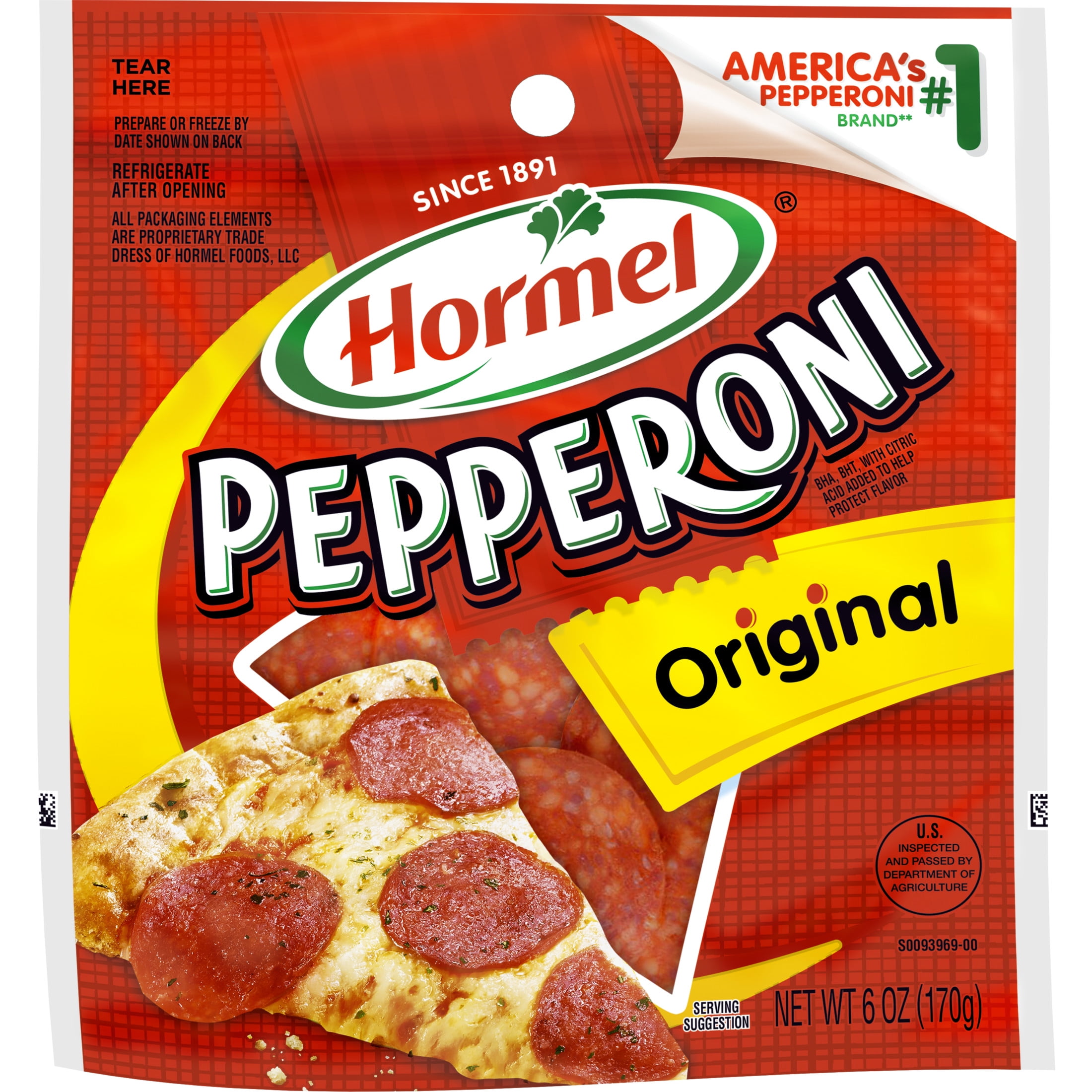 HORMEL, Pepperoni, Pizza Topping, Gluten Free, Original, 6 oz Bag ...