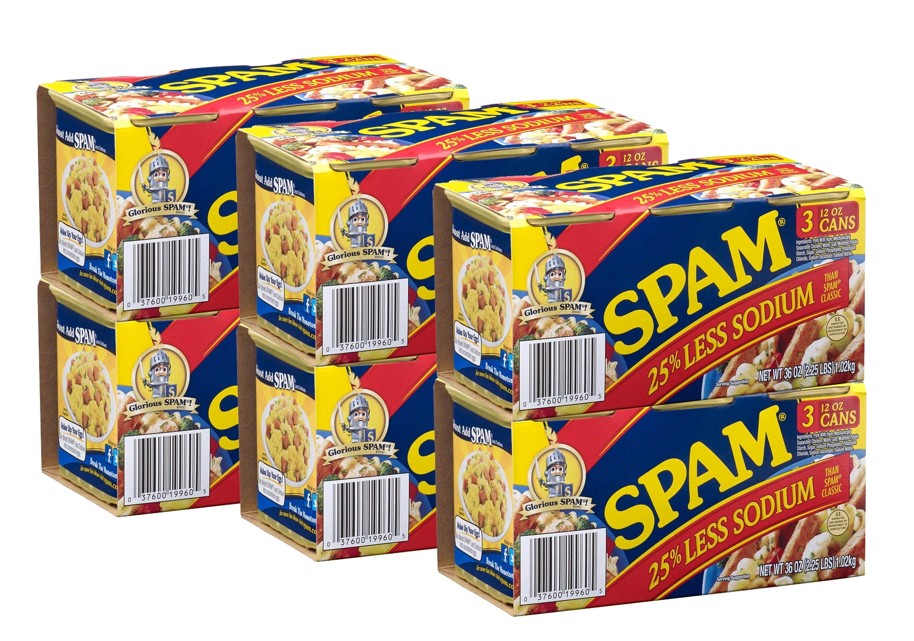 Hormel Spam Low Sodium Meat, 25% Less Sodium, 18 pk./12 oz. Good Taste ...
