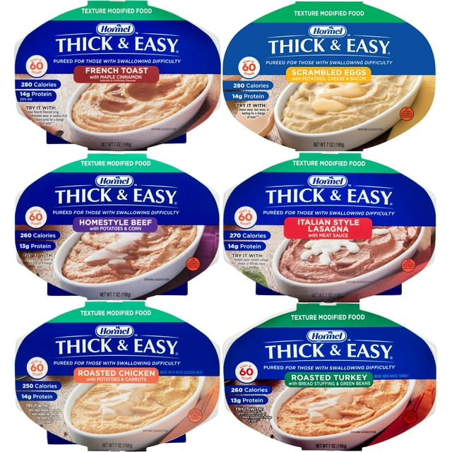 Hormel Thick & Easy Pureed Meals Variety, Scrambled Eggs, French Toast ...