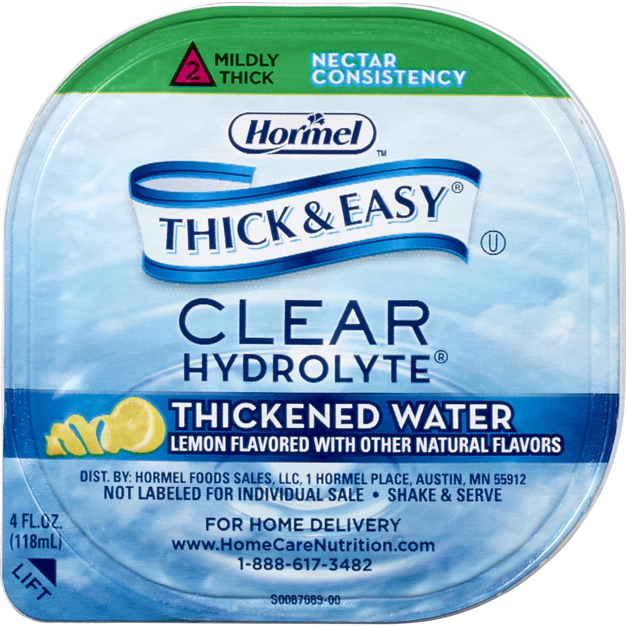 Hormel Thick & Easy Lemon Flavored Water, Nectar Consistency, 4 oz Cups ...