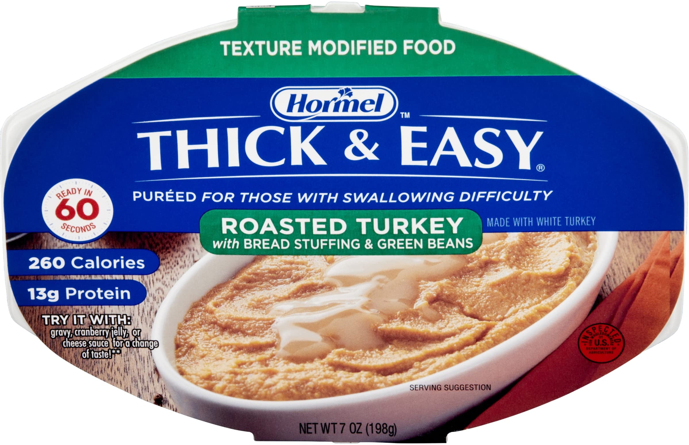 Hormel Thick and Easy, Pureed Turkey with Stuffing and Green Beans, 7 ...