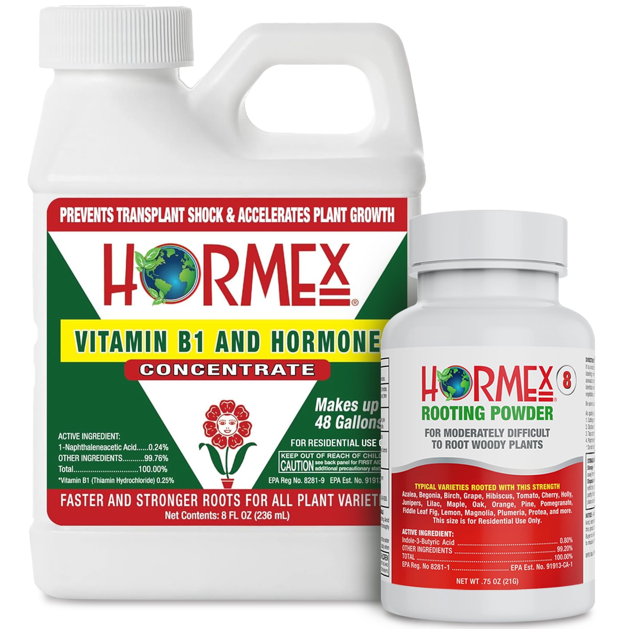 Hormex Rooting Powder #8 & B1 Rooting Hormone Concentrate– Root Starter ...