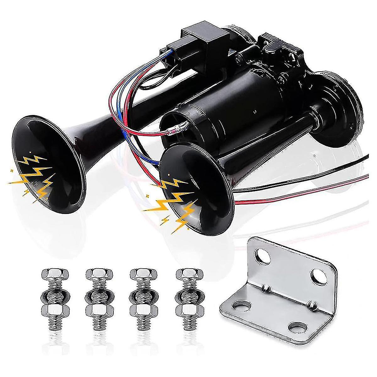 Horn Kit, 12v 150db Car Air Horn Super Loud 2 Trumpet Train Horn Kit With Compressor For Trucks ...