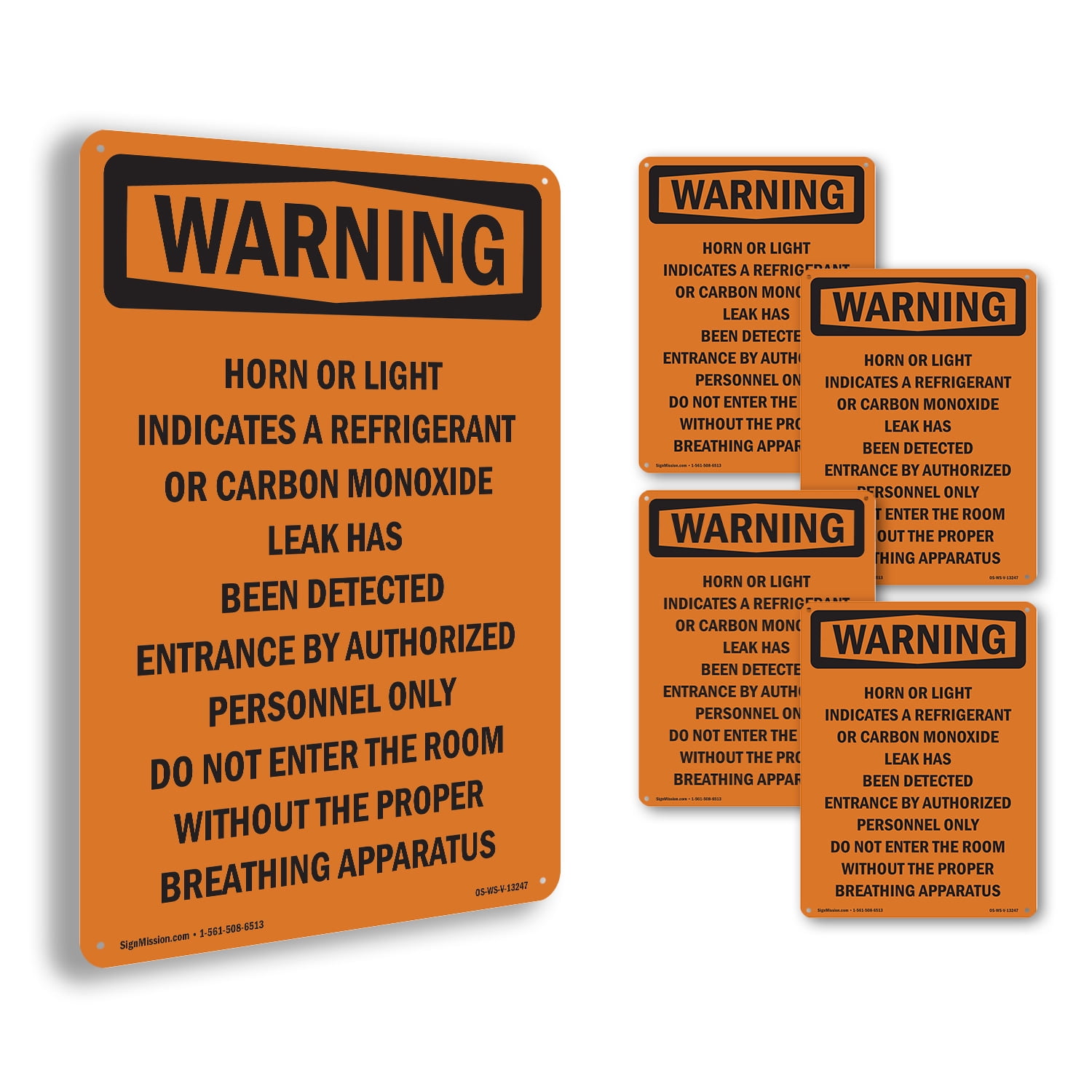 Horn Or Light Indicates A Refrigerant OSHA WARNING Aluminum Sign 10 ...