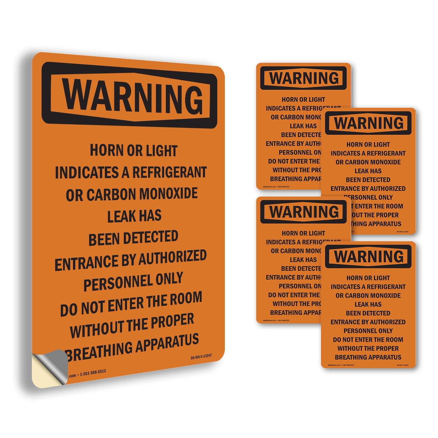 Horn Or Light Indicates A Refrigerant OSHA WARNING Vinyl Decal Label 18 ...