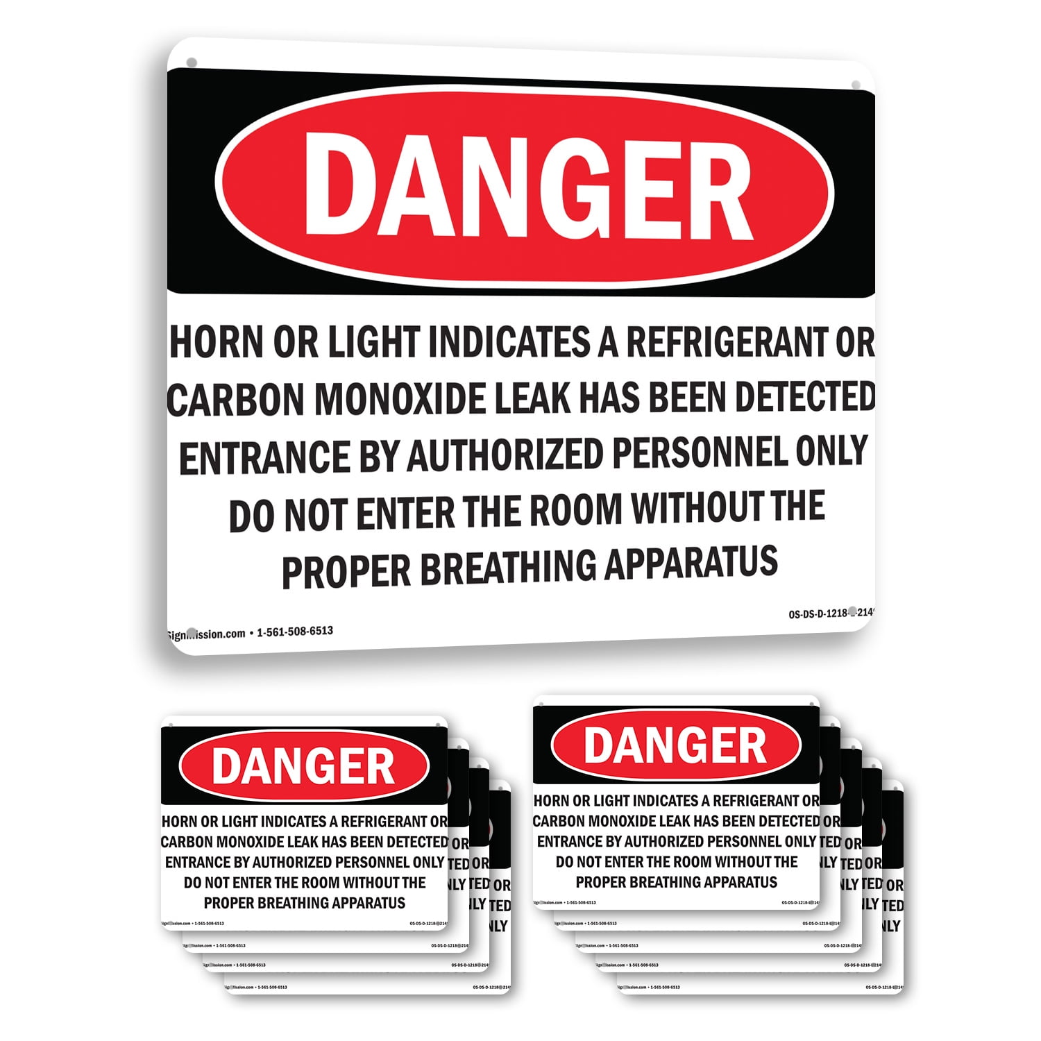 Horn Or Light Indicates A Refrigerant Or OSHA Danger Aluminum Sign 10 ...