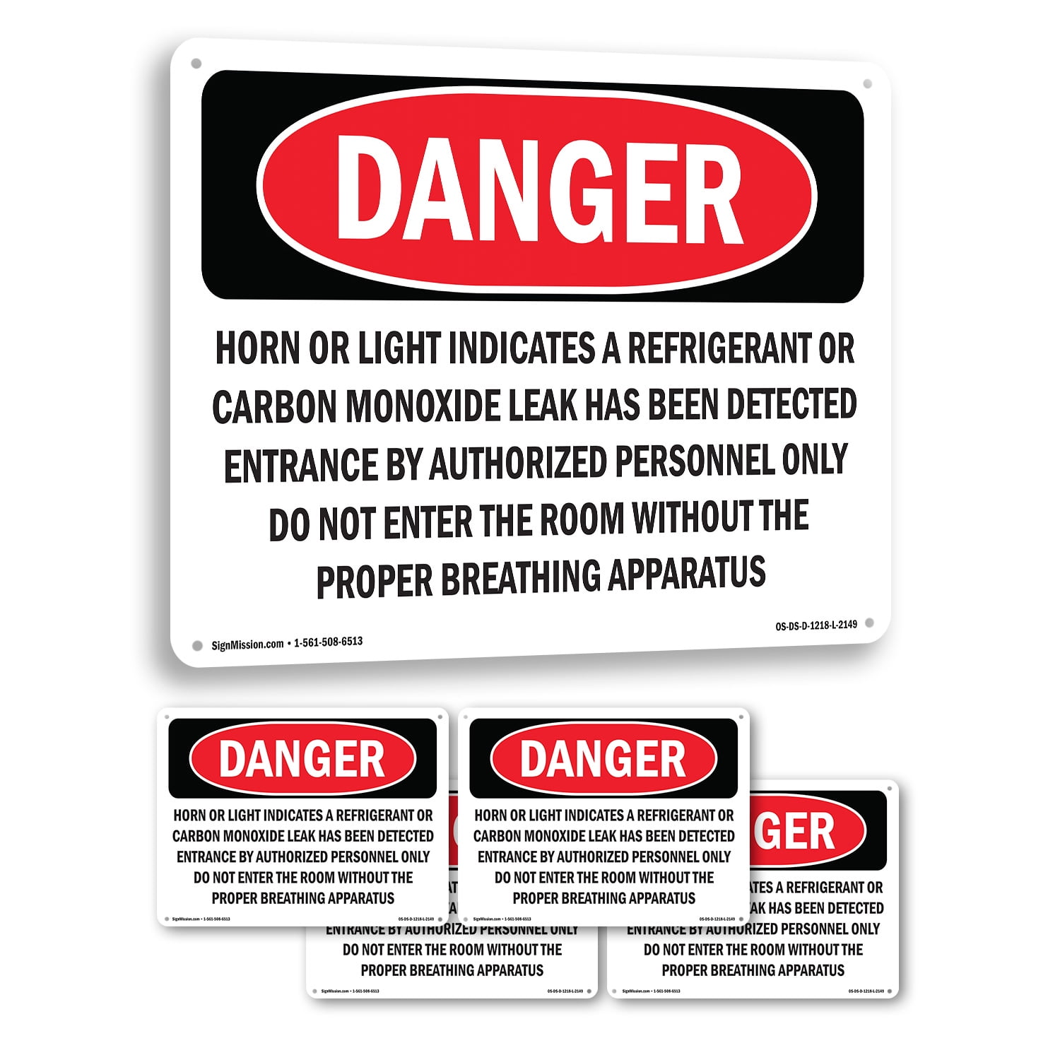 Horn Or Light Indicates A Refrigerant Or OSHA Danger Rigid Plastic Sign ...