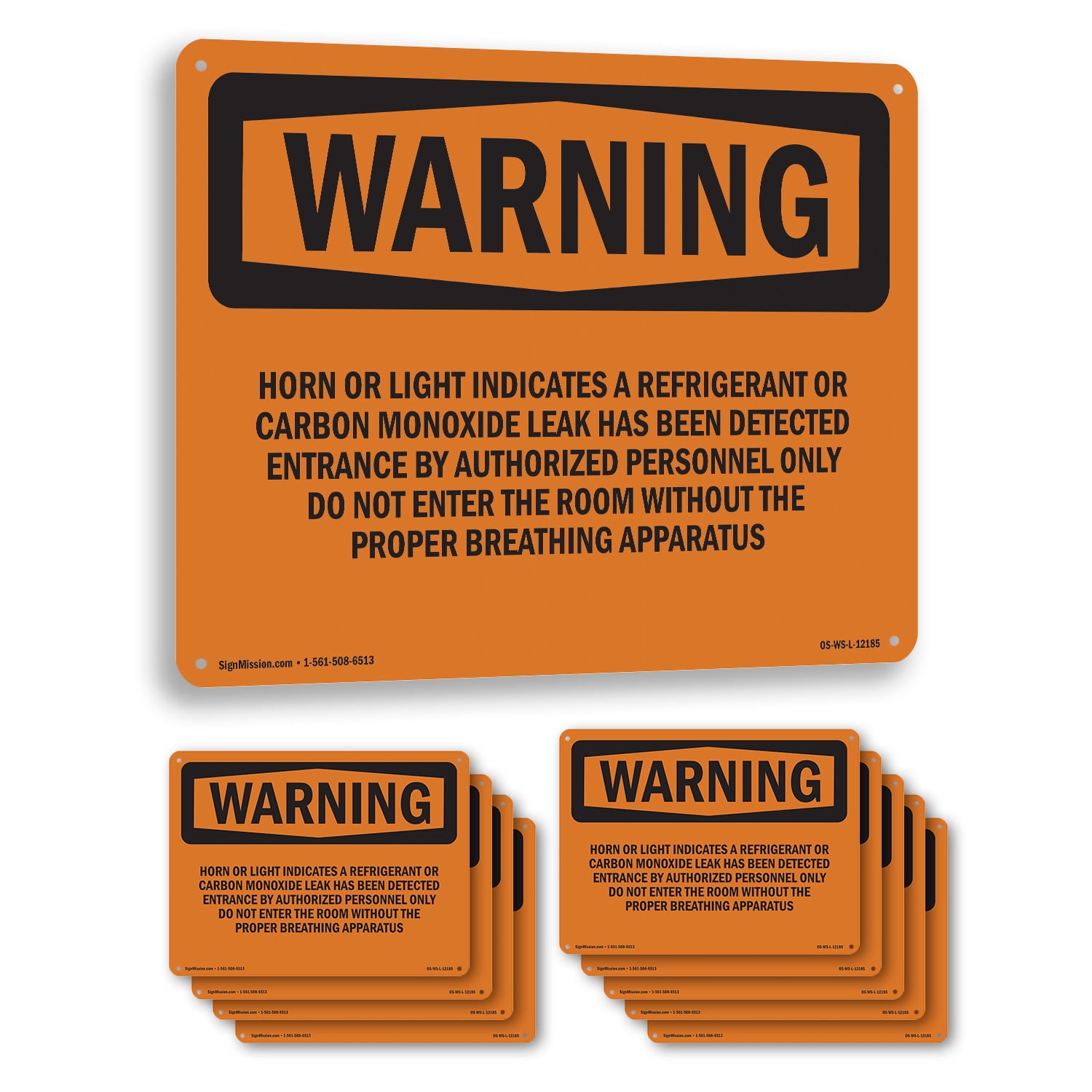 Horn Or Light Indicates A Refrigerant Or OSHA WARNING Rigid Plastic ...