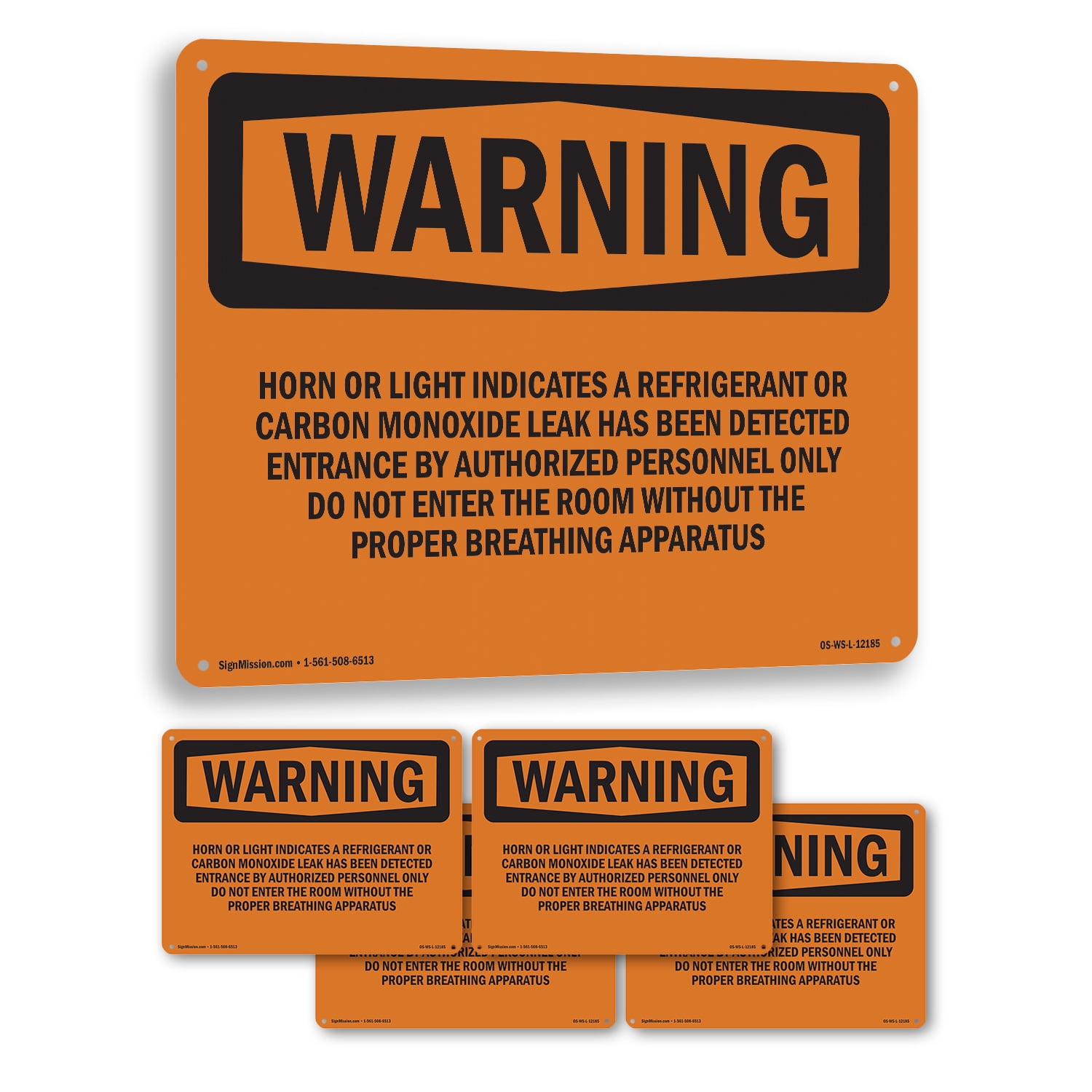 Horn Or Light Indicates A Refrigerant Or OSHA WARNING Rigid Plastic ...