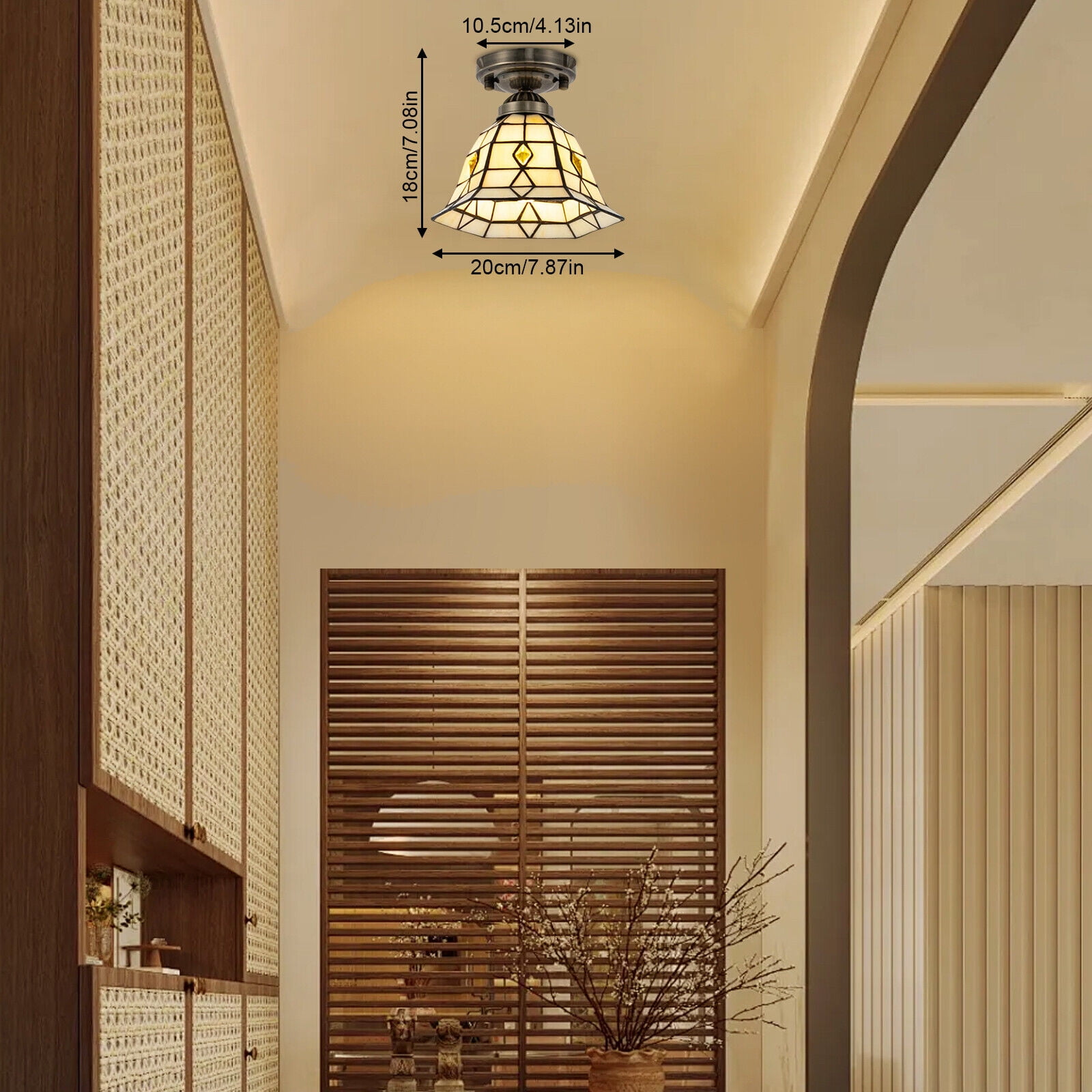 Horn Shape Ceiling Light Semi Flush Mount Bright Light Lamp for Indoor ...