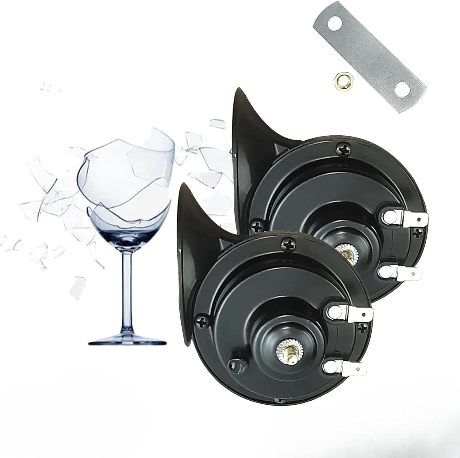 Horn for Trucks, 300DB Super Loud 12V Waterproof Air Electric Snail ...