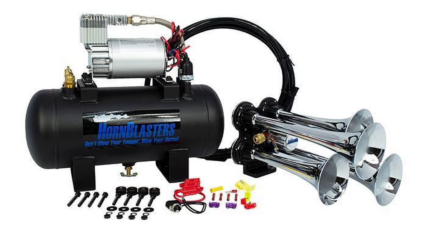 HornBlasters Bullet 127H Loud, Small, Train Air Horn Kit, 120 PSI, 1.5 ...