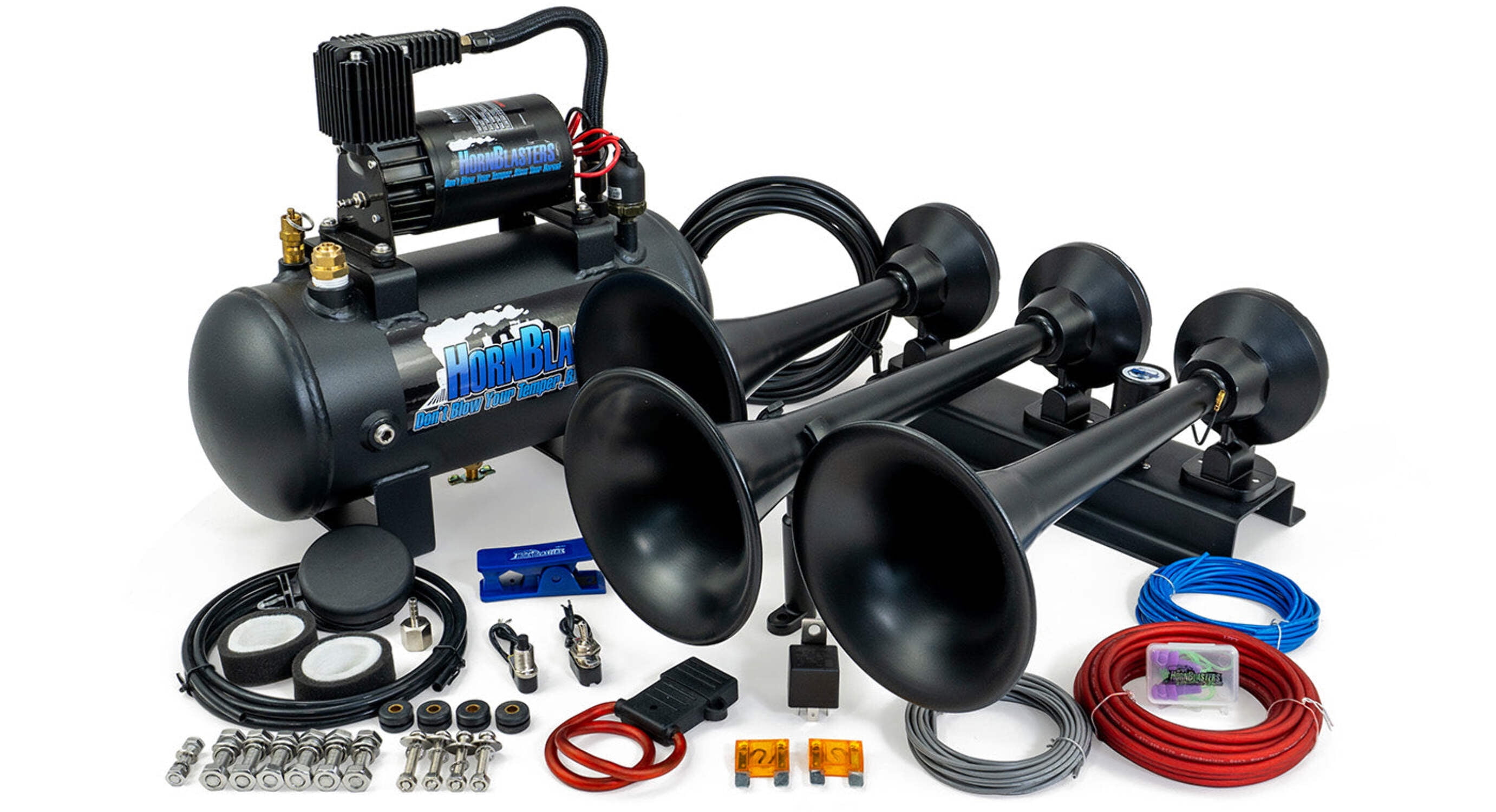 HornBlasters Flatlaw 127H 120 PSI Train Horn Kit - Compact, Loud Car ...
