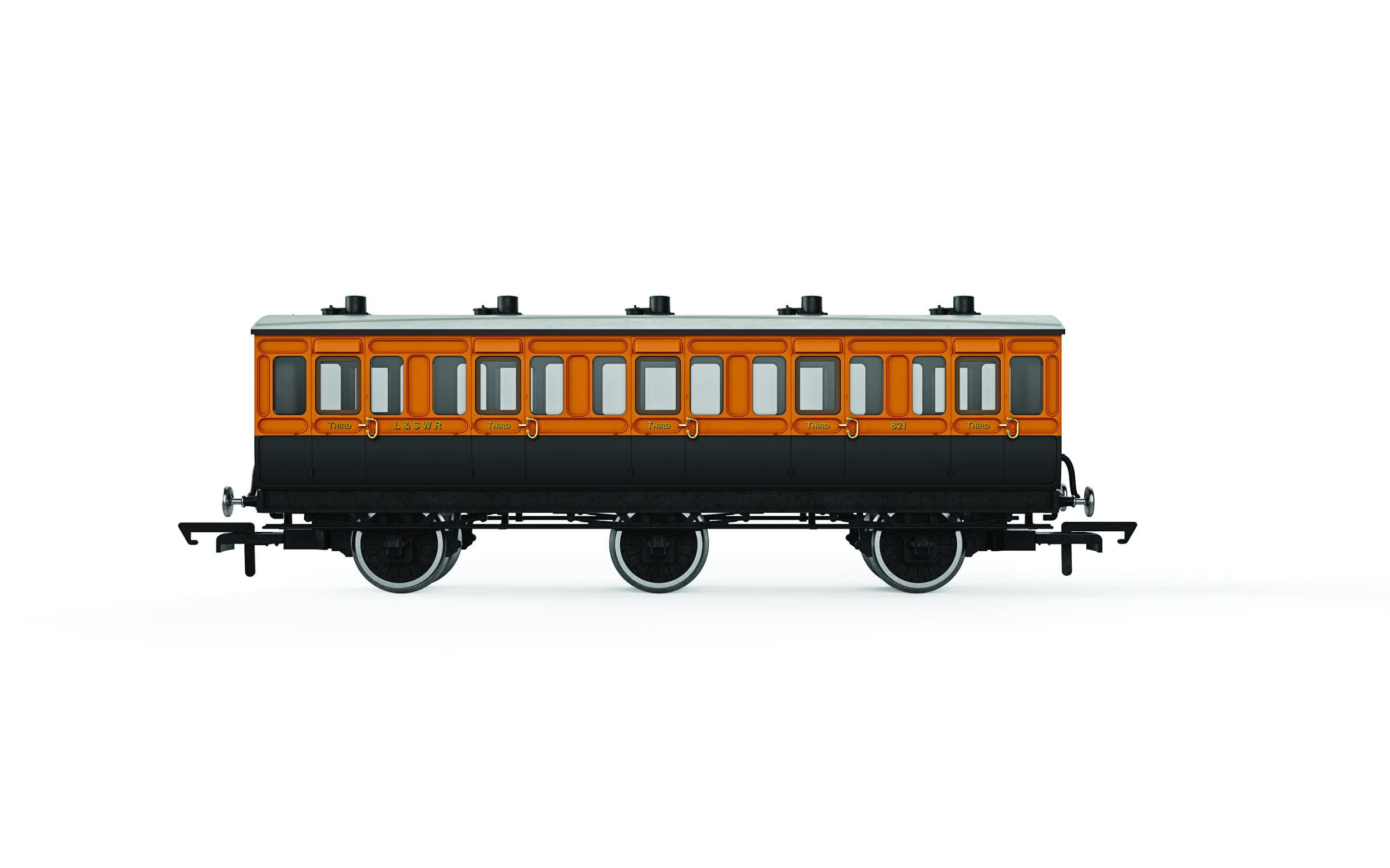 Hornby LSWR, 6 Wheel Coach, 3rd Class, 821 - Era 2. Coaches & Coach ...