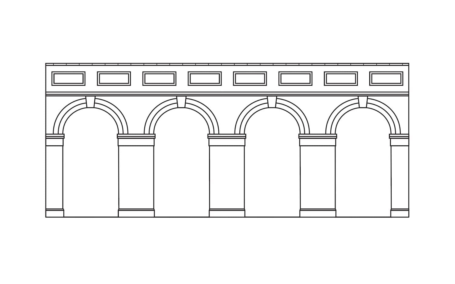 Hornby Mid Level Arched Retaining Walls x2 (Engineers Blue Brick ...