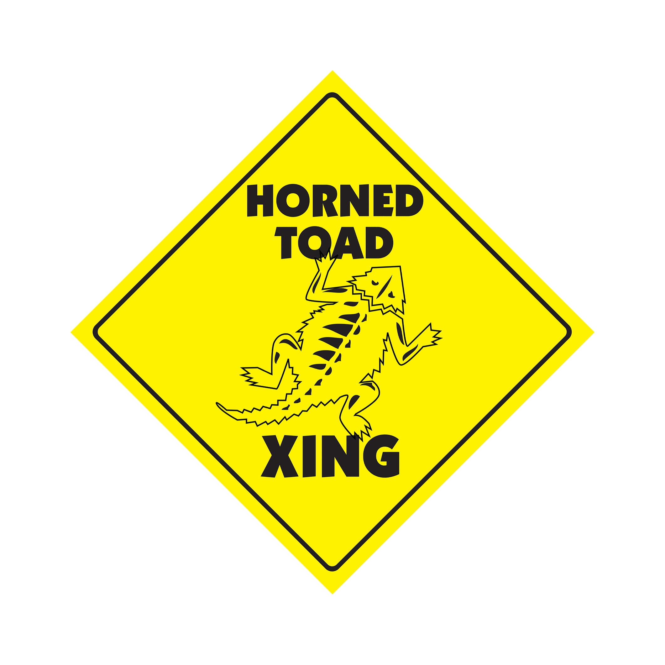 Horned Toad Crossing Sign Zone Xing | Indoor/Outdoor | 12" Tall frog ...