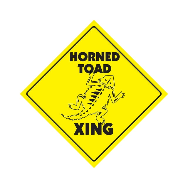 Horned Toad Crossing Sign Zone Xing | Indoor/Outdoor | 12" Tall frog ...