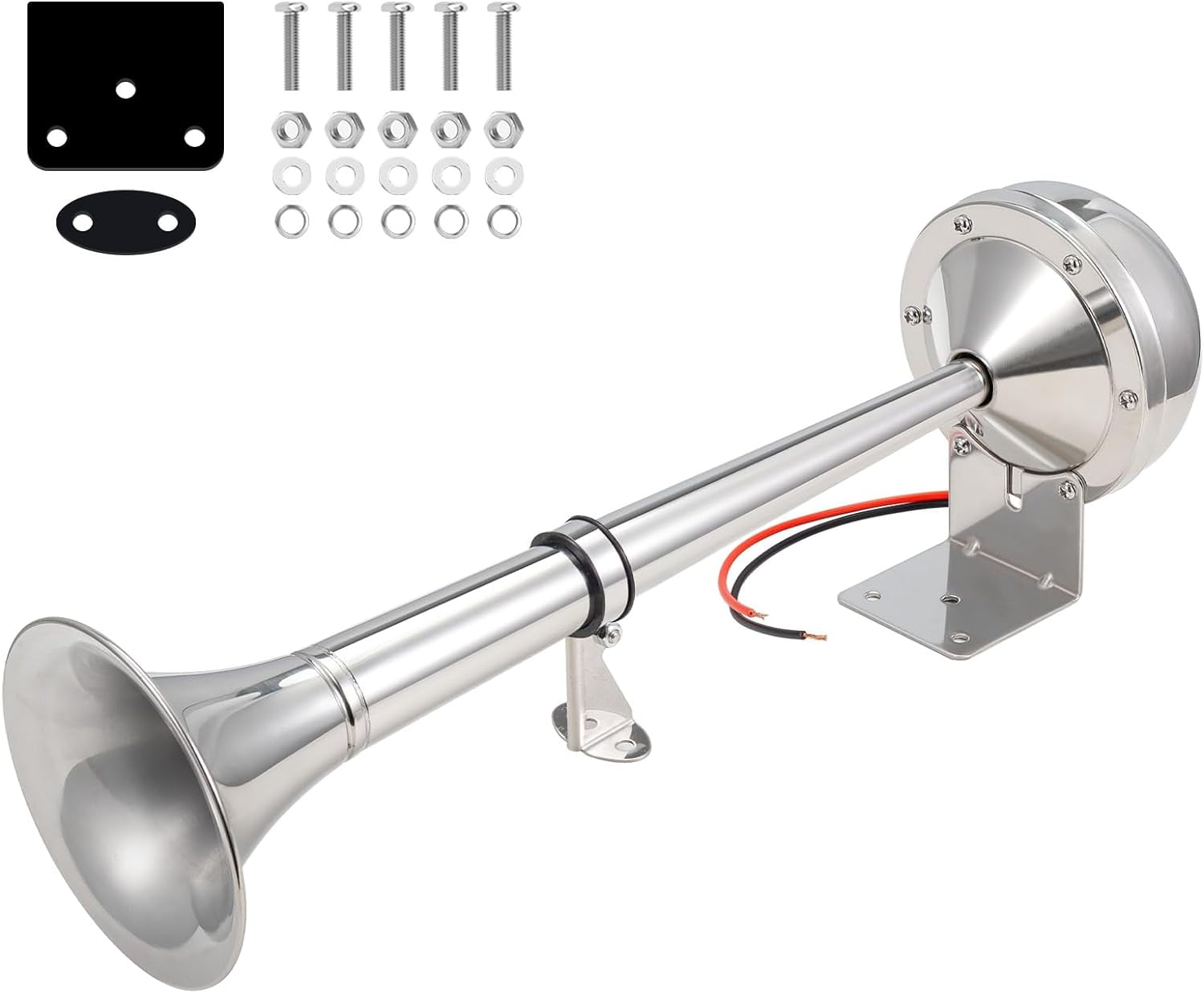 Horns 12V for Boat, Marine Boat Trumpet Horn Polished Stainless Steel Marine Horn, Low and High ...