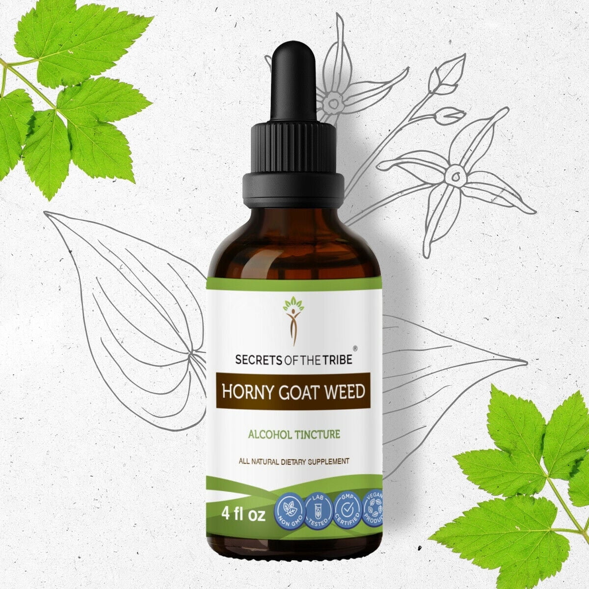Secrets Of The Tribe Horny Goat Weed Tincture Dietary Supplement ...